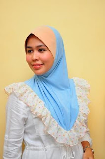 Qaseh: Tudung Awning Renda Chiffon Polka Dot
