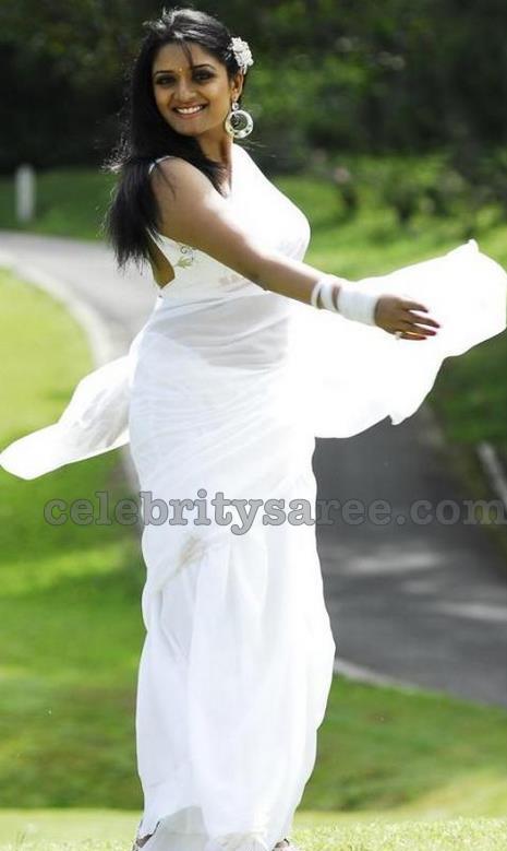 Vimala Raman's White Saree - Saree Blouse Patterns