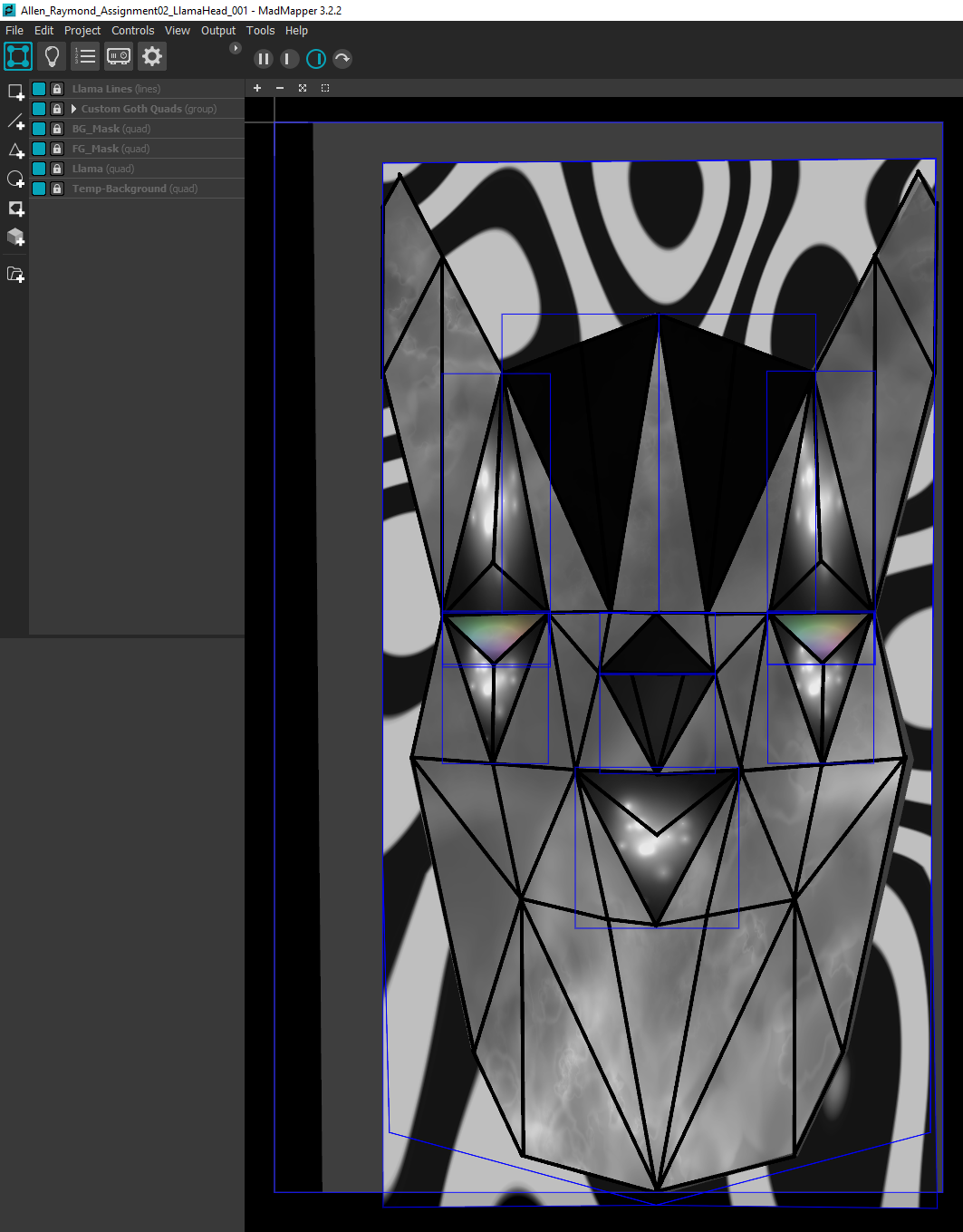 ATEC_ProjectionMapping: Raymond Allen: Projection 2 Tape Mapping