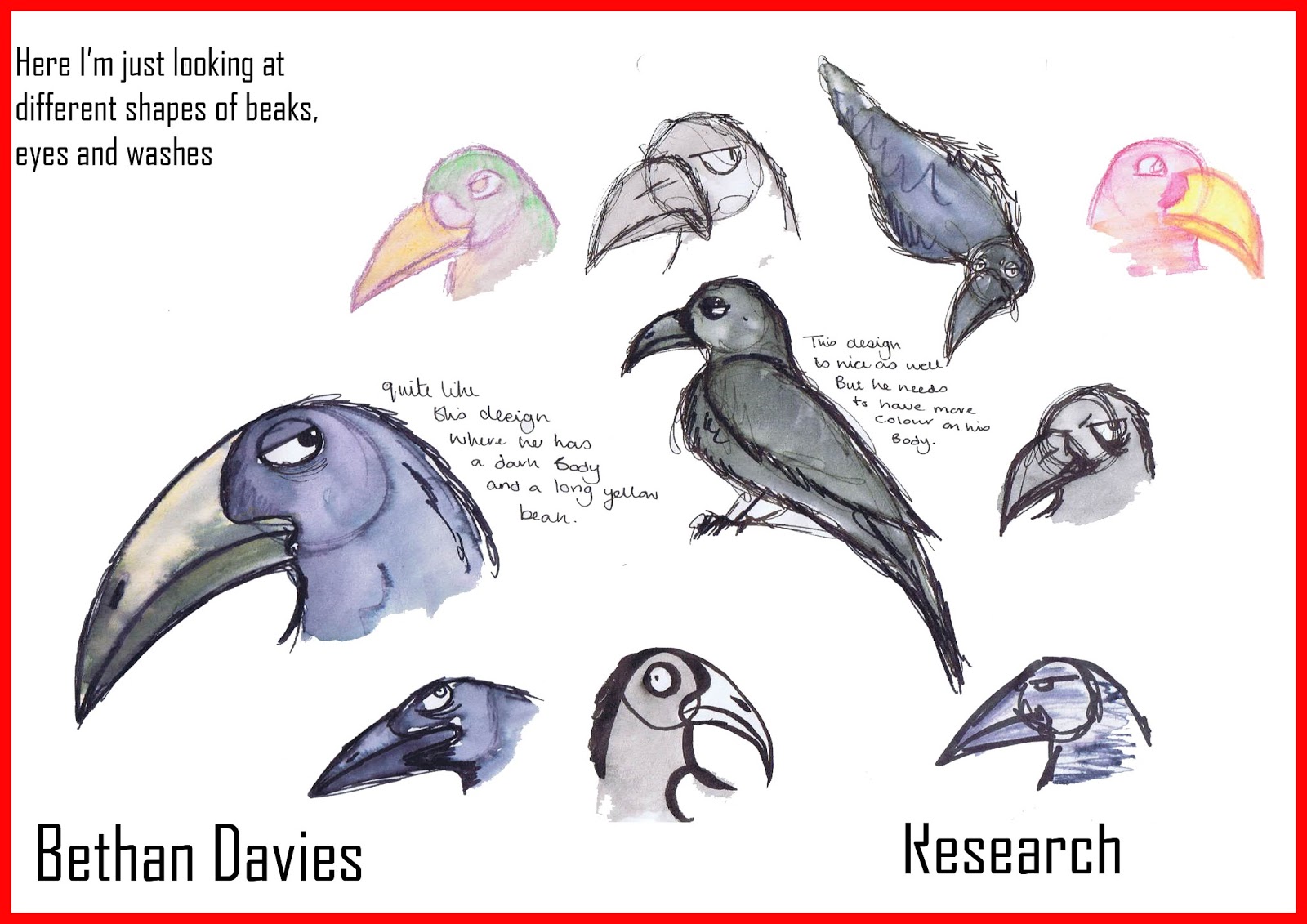 Bethan Davies Concept Artist : Bird and Four Legged Character Design