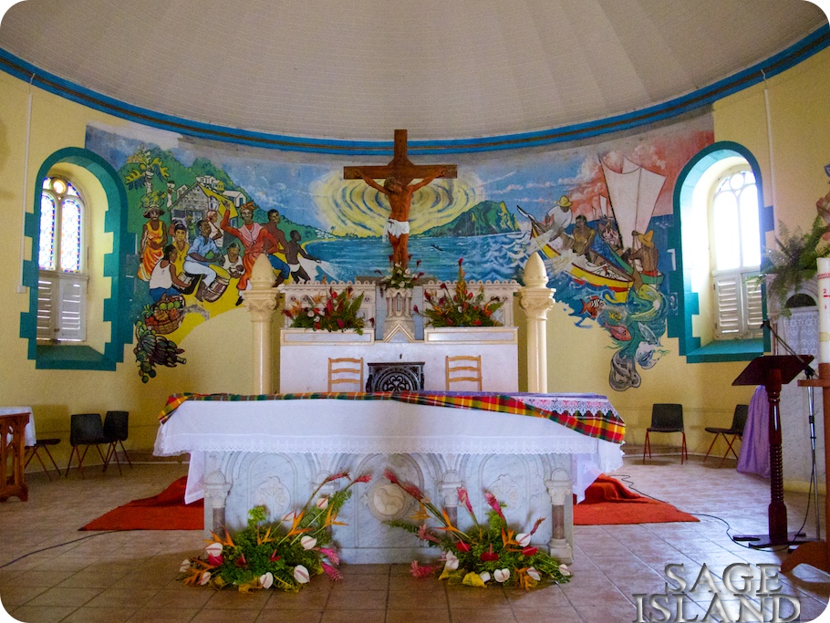 Sage Island: Caribbean church by the sea