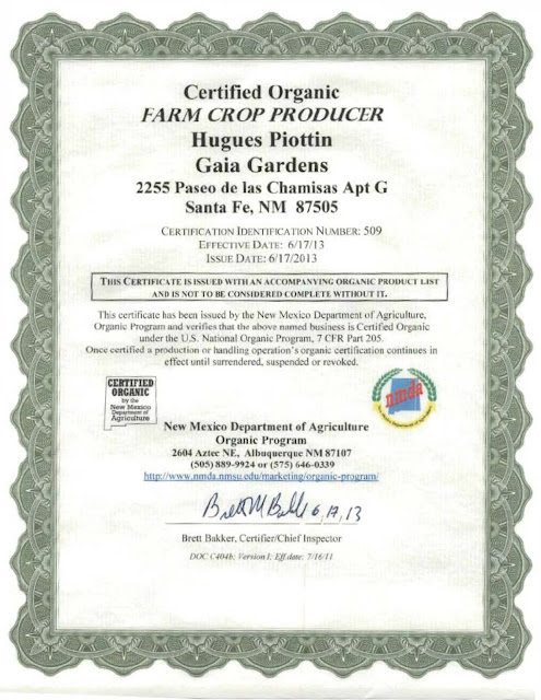 Gaia Gardens: Gaia Gardens is now a Certified Organic Farm