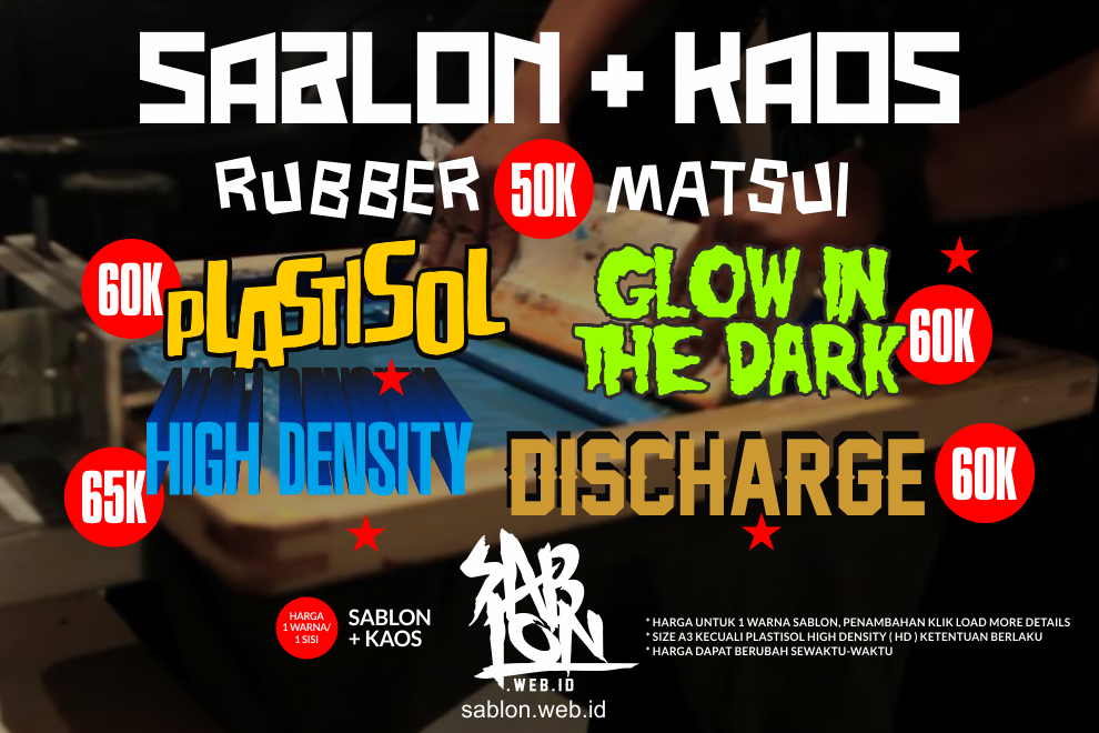 Harga Model Sablon Kaos Manual Rubber To Plastisol | Sablon Kaos Online