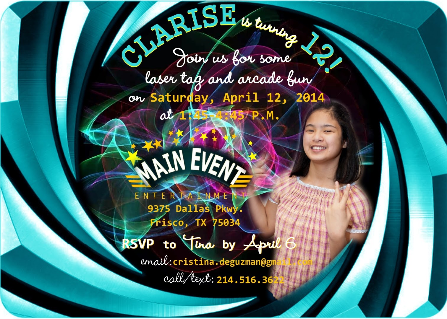 TINA'S GRAPHICS & PRINTS: 12th Birthday Laser Tag Themed Party ...