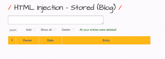 komorebi: [low] HTML Injection - Stored (Blog)