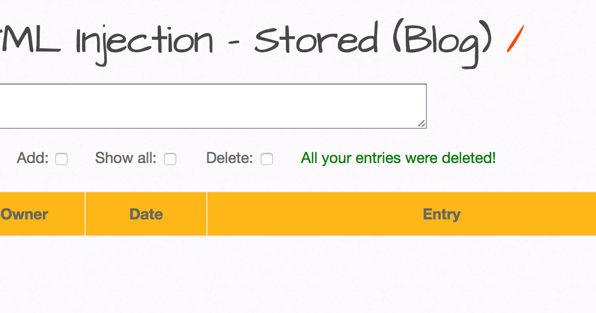 komorebi: [low] HTML Injection - Stored (Blog)