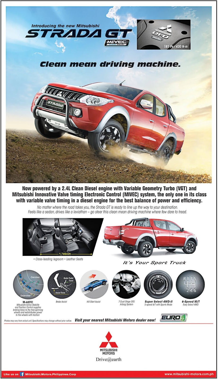 Mitsubishi Philippines Gives MIVEC Power to Strada (w/ Brochure ...