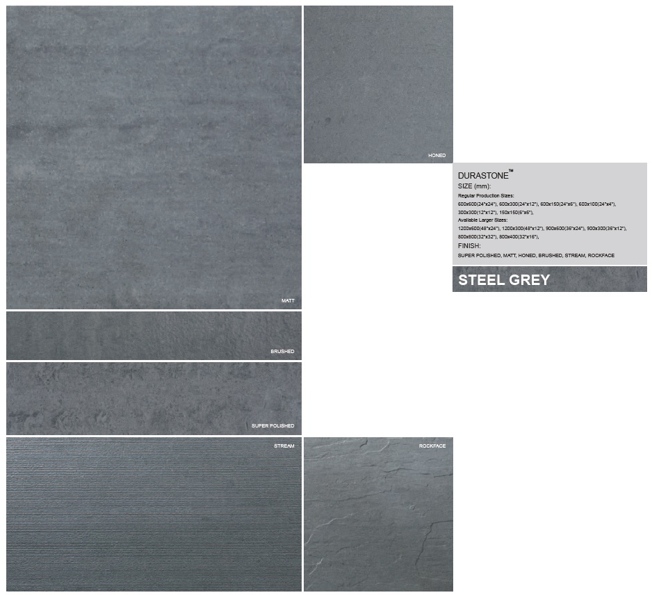 Durastone Unglazed Porcelain Tiles and Shapes