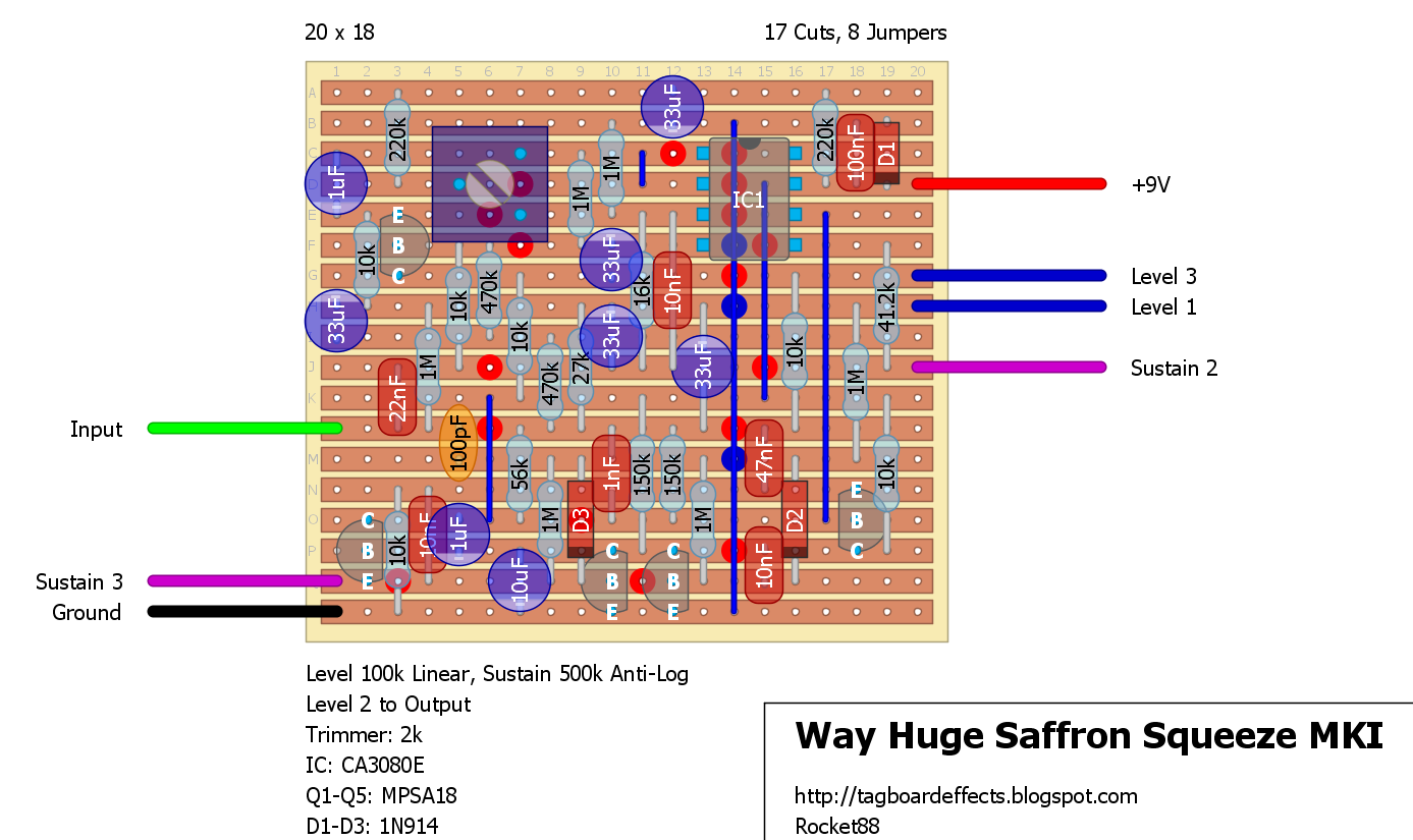 Guitar FX Layouts: Way Huge Saffron Squeeze MKI