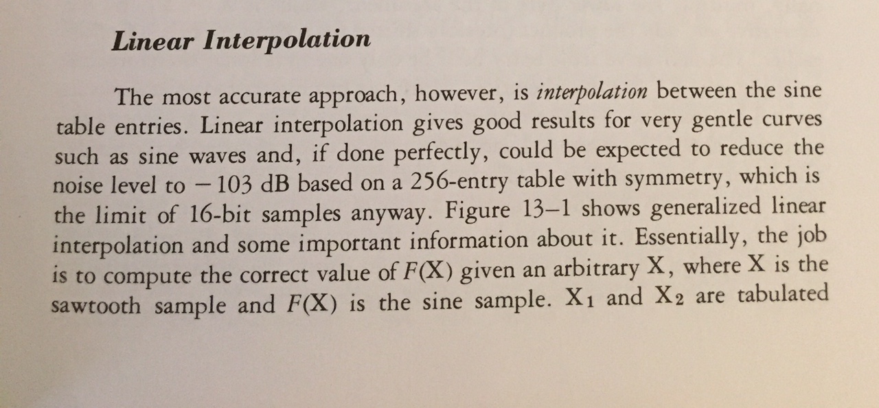 A to Synth: Linear interpolation