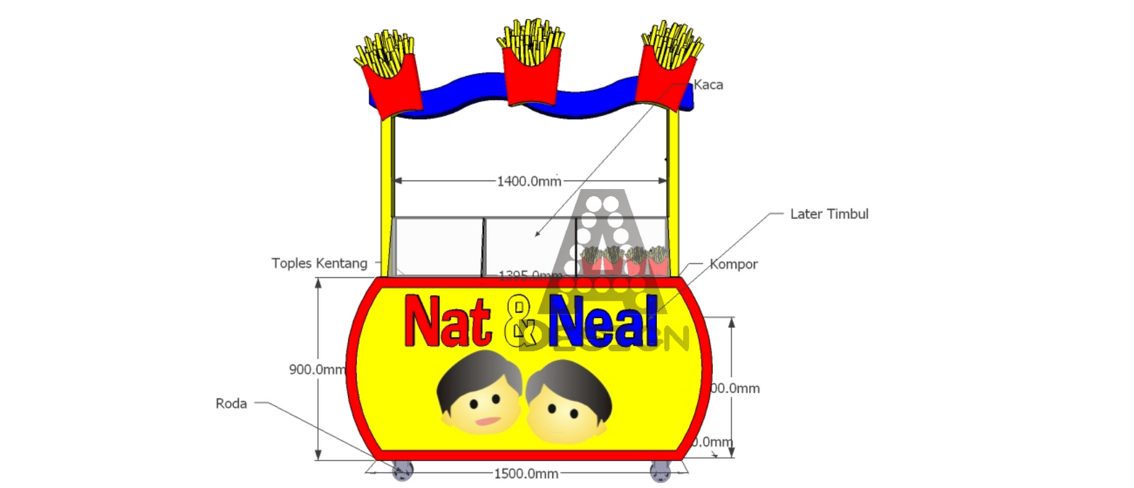 A - Design: Design Gerobak Franchise Kentang Goreng