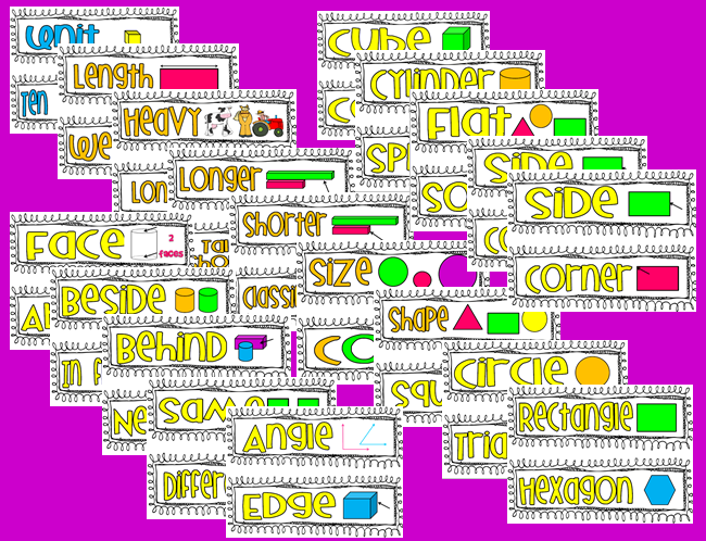 Ginger Snaps: Kindergarten Common Core Math Vocabulary Cards