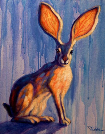 California Artwork: Original Jack Rabbit Painting by Theresa Paden