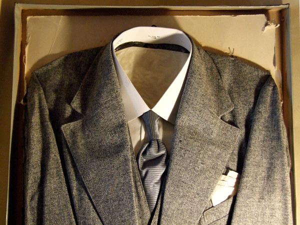 Pandora's Parlor: Spooky Vintage Burial Suit from Funeral Home