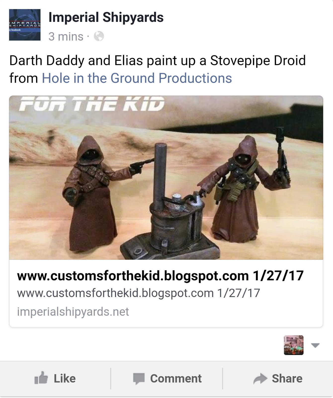 Customs for the Kid: "STOVEPIPE DROID" created by ELIAS