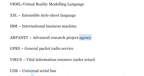 Short Form of Computer Word - RK Foundation Classes