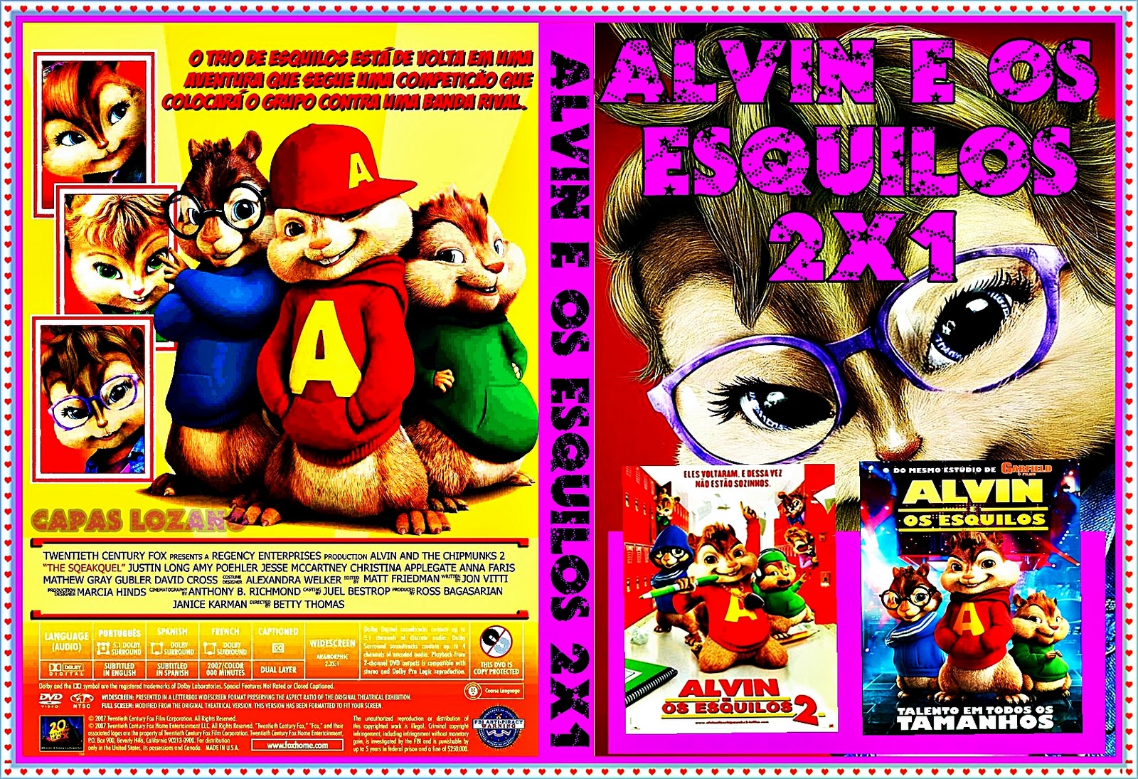 capaslozano: ALVIN E OS ESQUILOS 2 EM 1
