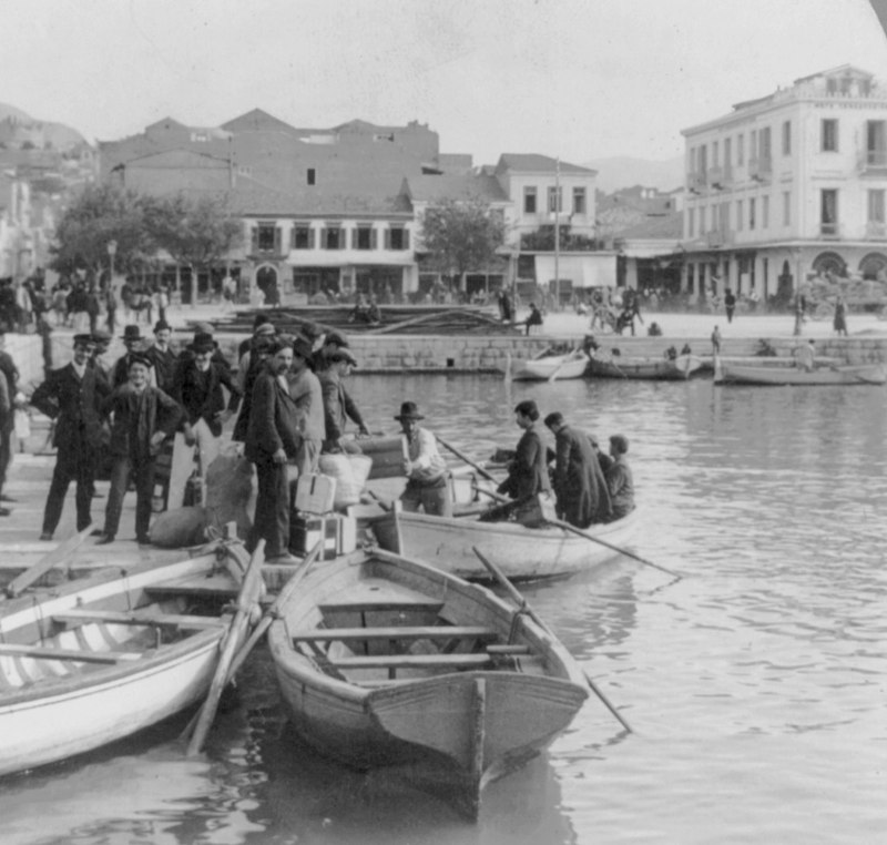 Photograph - 1910 Greek Immigrants Embarking in Small Boat for Steamer ...