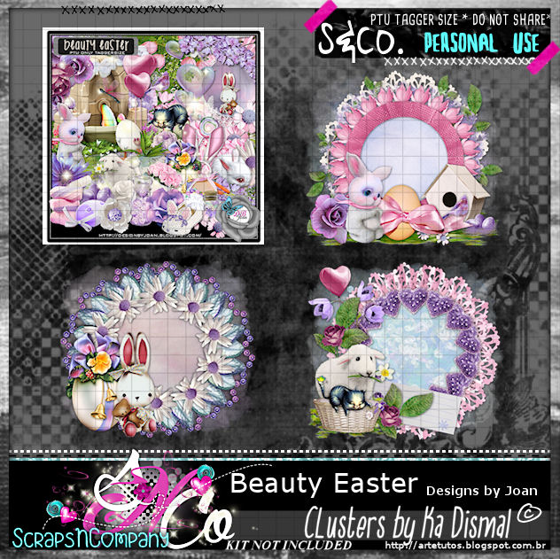 Art e Tutos: Beauty Easter 1 (PTU) - Com Cluster Frame by Ka Dismal (PTU)