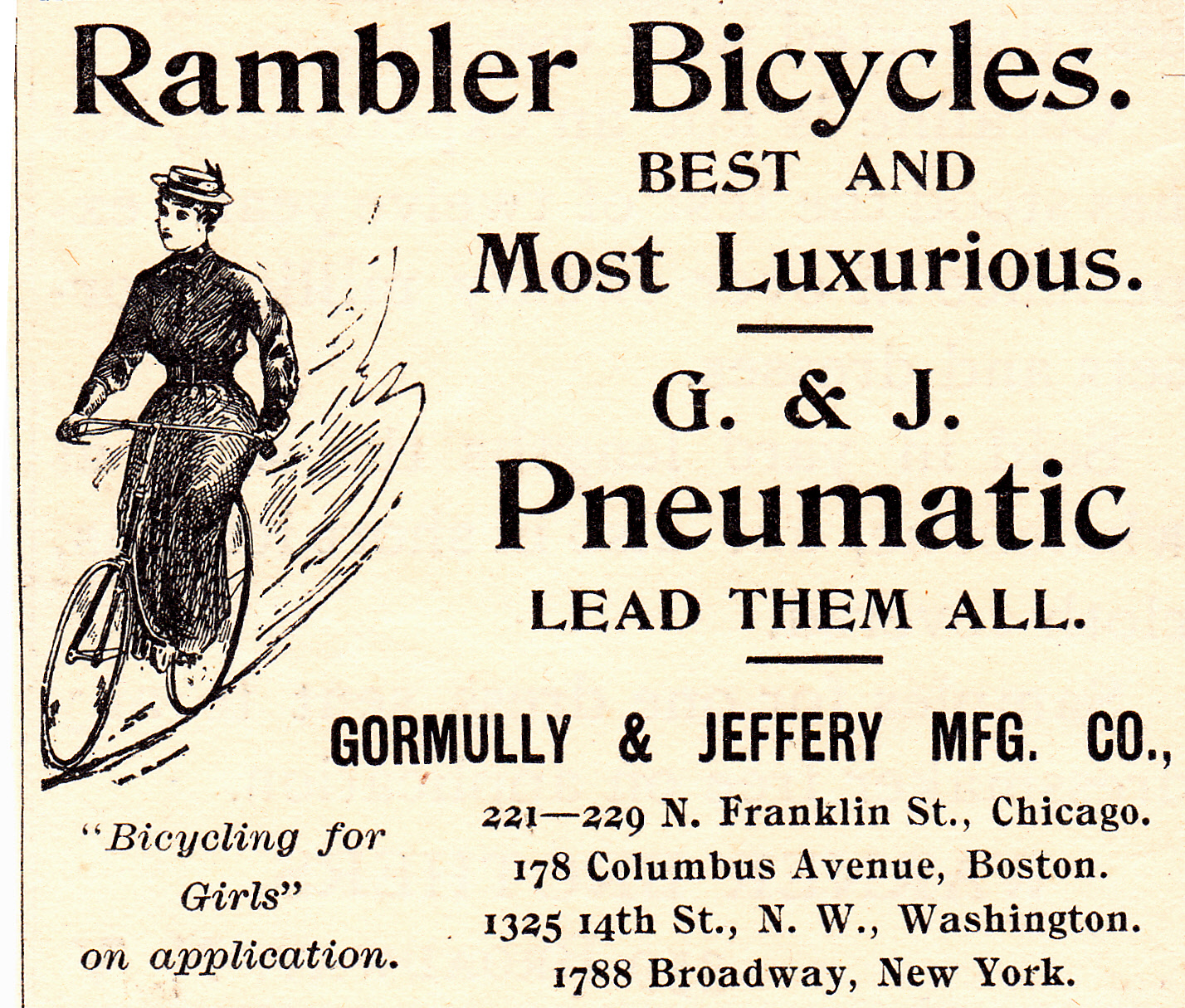 Boulevard de L'antique - Retro Scraps: 1892 Rambler Bicycle Ads