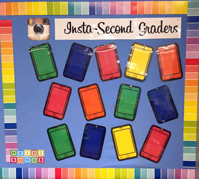 Insta-First Graders: An Instagram Themed Bulletin Board for Back To School