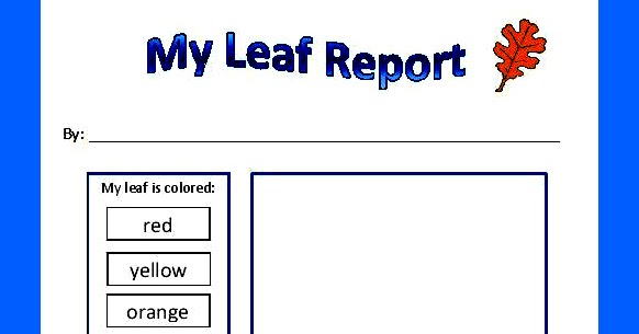 {FREE} Printable: My Leaf Report | Preschool Powol Packets