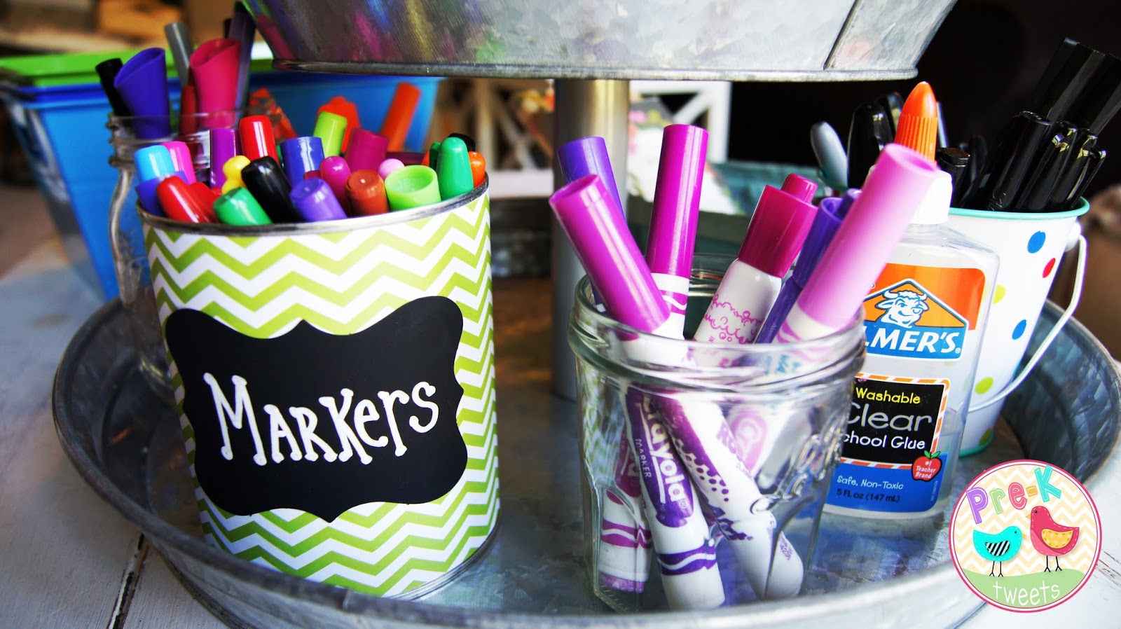 Pre-K Tweets: Organization & Tin Can DIY