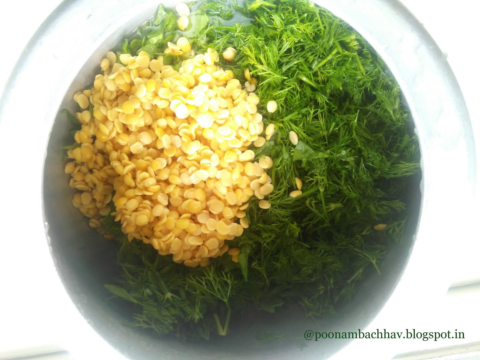 Annapurna: Shepu Palakchi Bhaaji / Spinach and Dill leaves curry