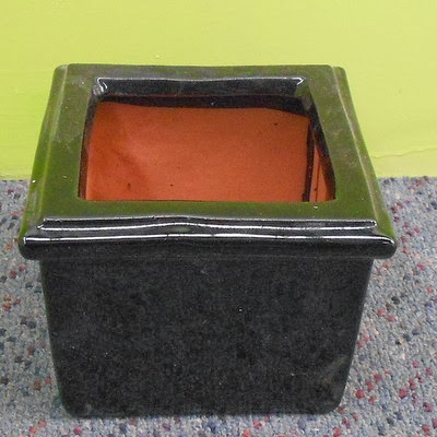 outdoor ceramic pot: VIETNAM CUTE SQUARE GLAZED CERAMIC POTS