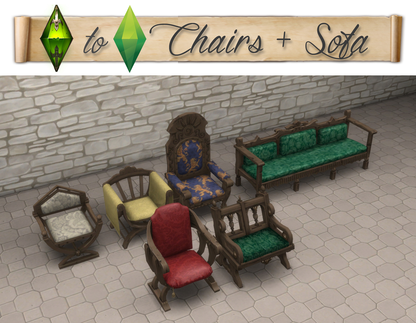 TSM to TS4: Sofa & Armchairs | History Lover's Sims Blog