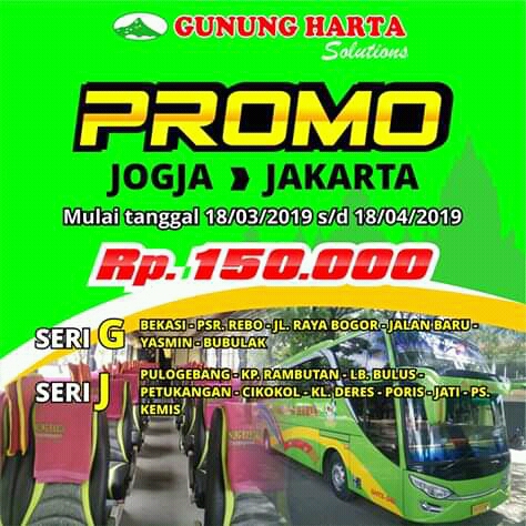Ada Tarif Promo Bus Gunung Harta Jogja Jakarta - Jejak bus