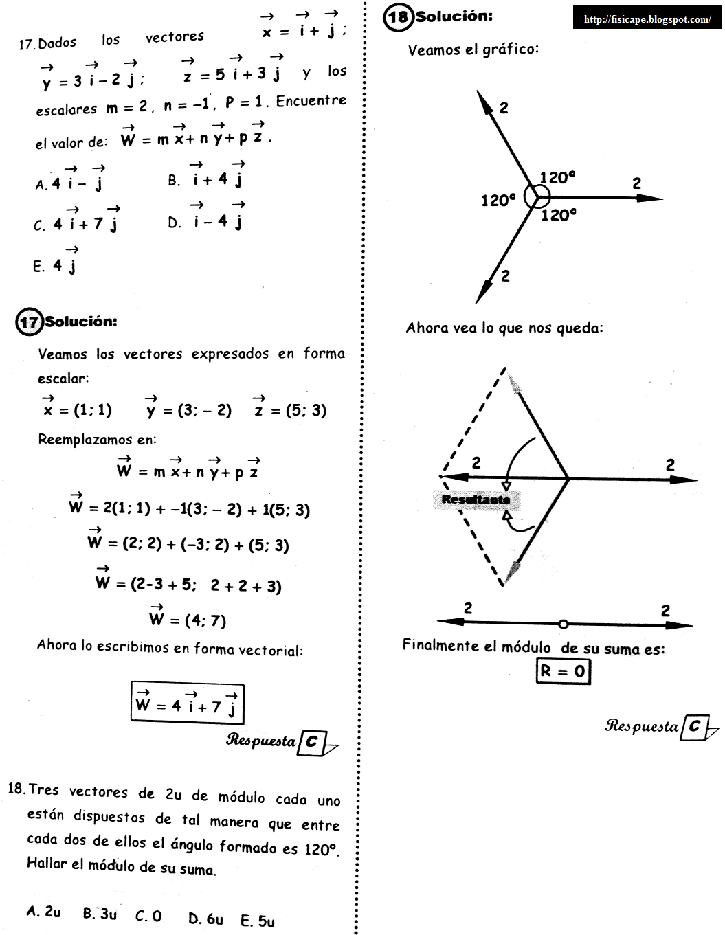 Fisica PreUniversitaria: Vectores - Ejercicios Resueltos