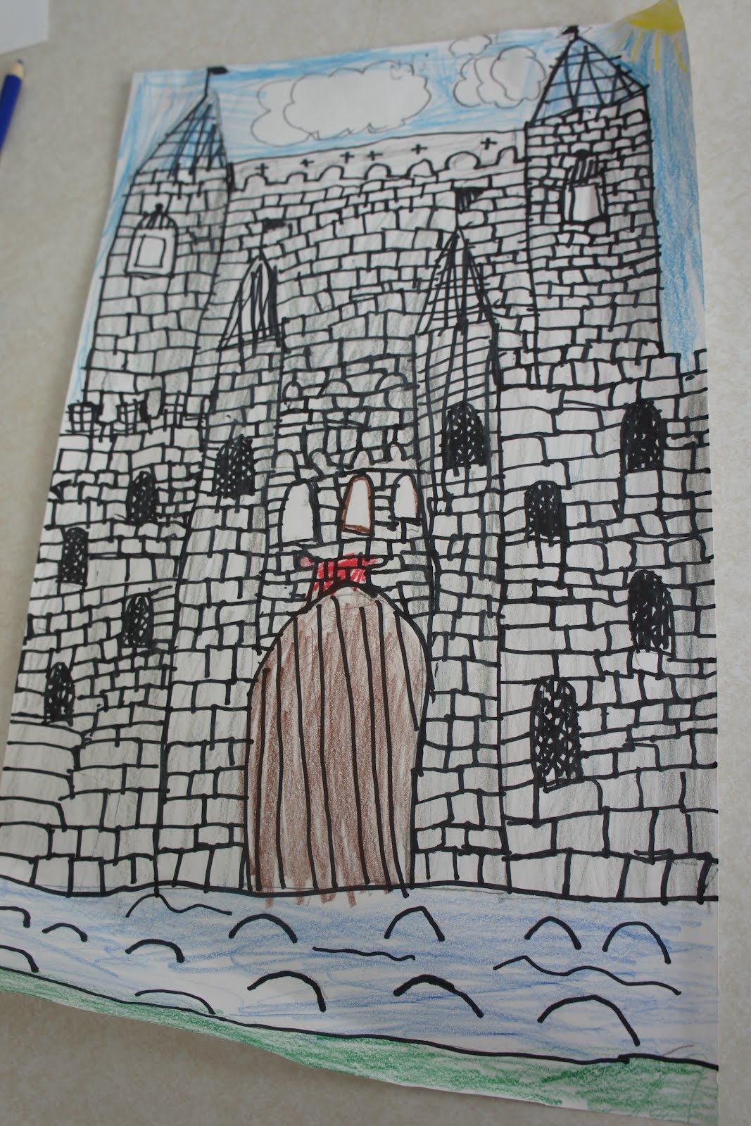 Colored pencil castles