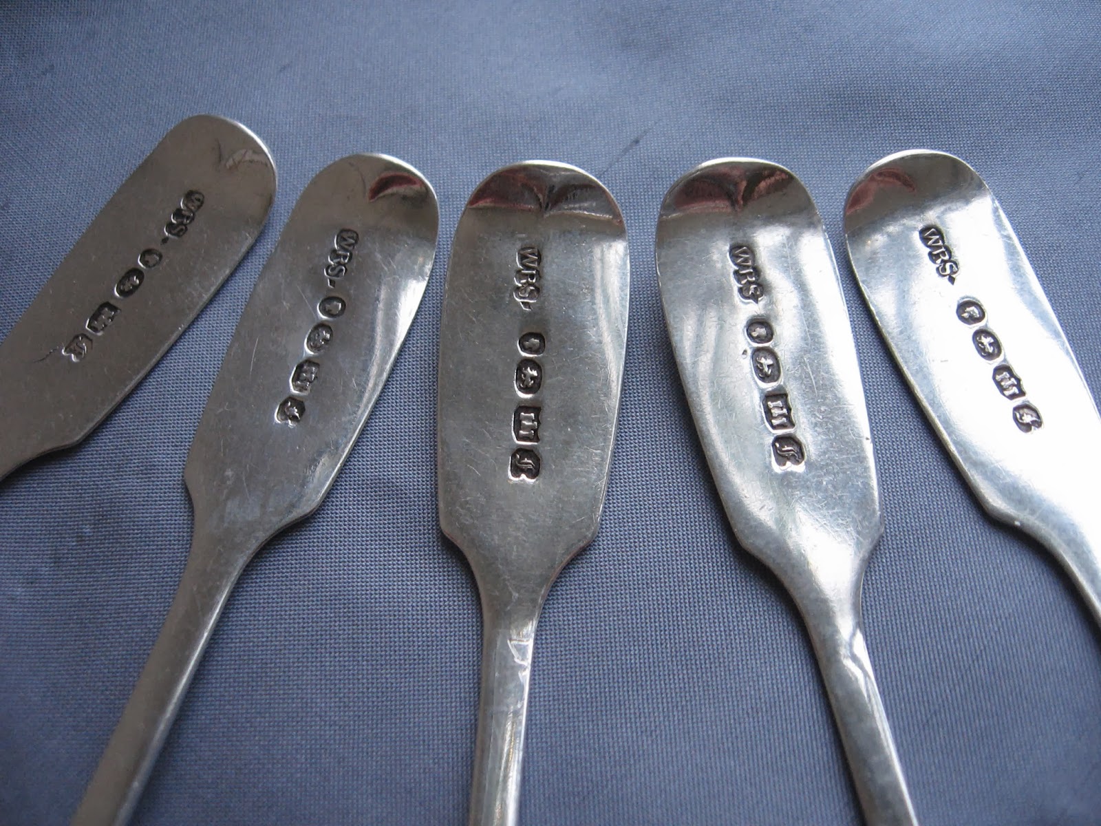 Georgian Silver Ladles: EXETER Silver tea spoons: WILLIAM RAWLINGS SOBEY