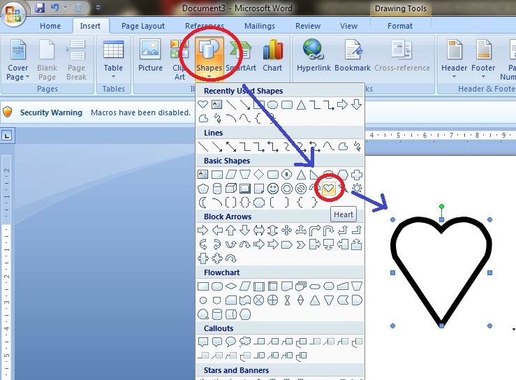 Artikel: CARA MEMBUAT AUTOSHAPES PADA MICROSOFT WORD