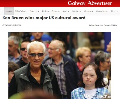 Crime Fiction Ireland: iBAM 2016 Literature Award for Ken Bruen