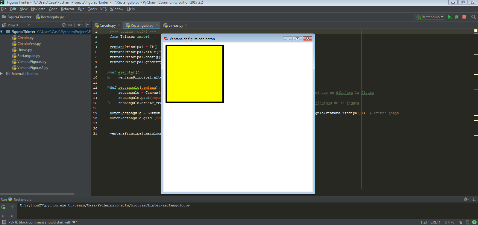 David Alejandro Mendoza Martínez: Práctica con funciones y figuras Tkinter