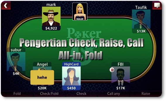 Pengertian Check, Raise, Call, All In, dan Fold Dalam Judi Poker Online ...