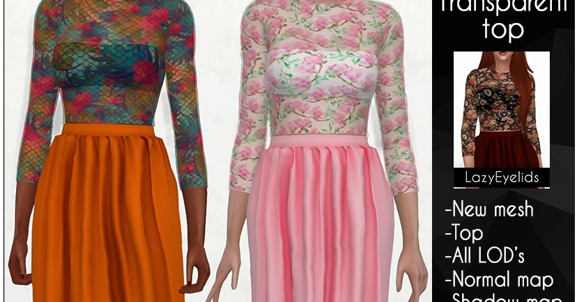 Sims 4 cc: Transparent top