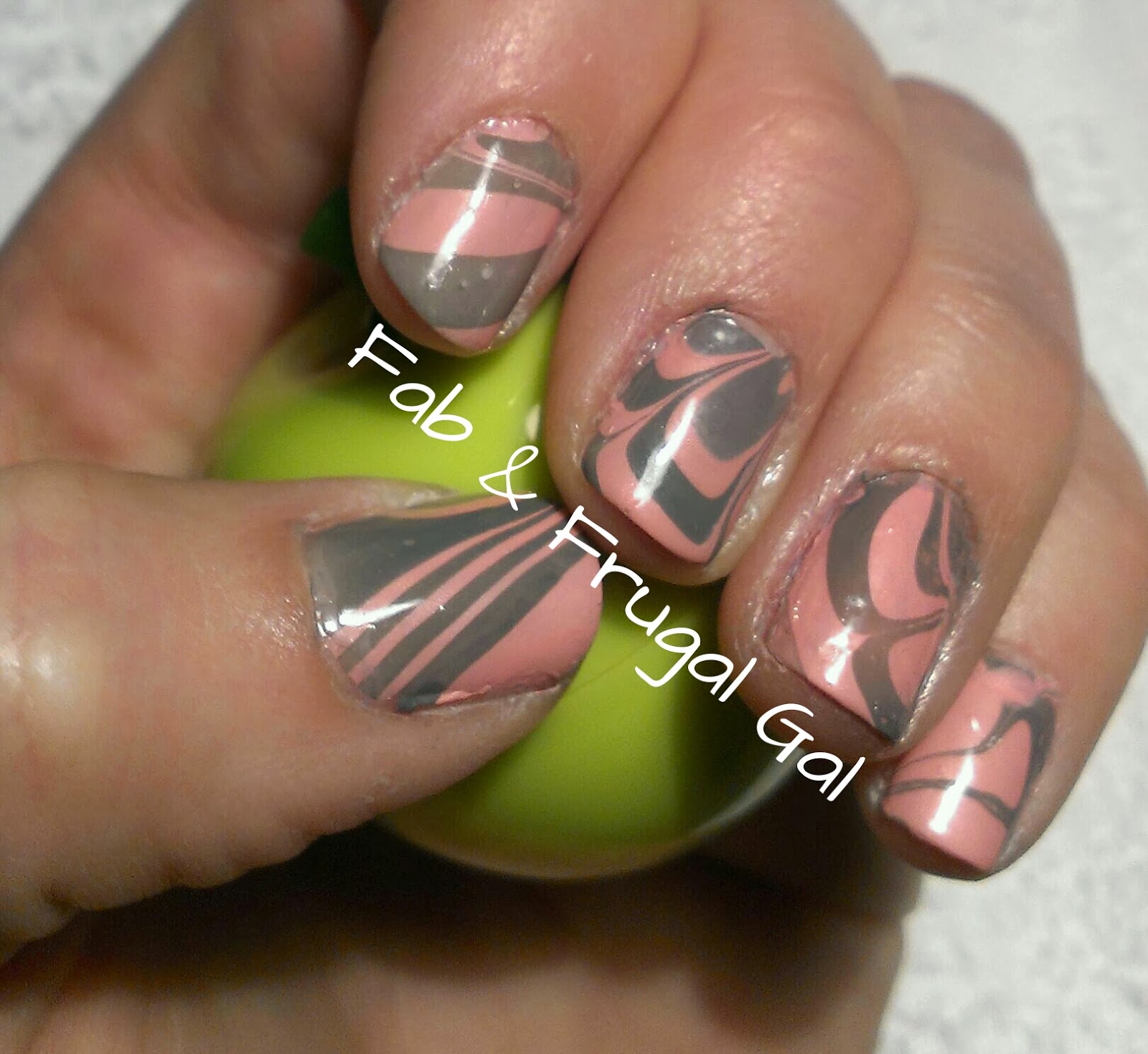 Fab and Frugal Gal: Marble Nails - My First Attempt