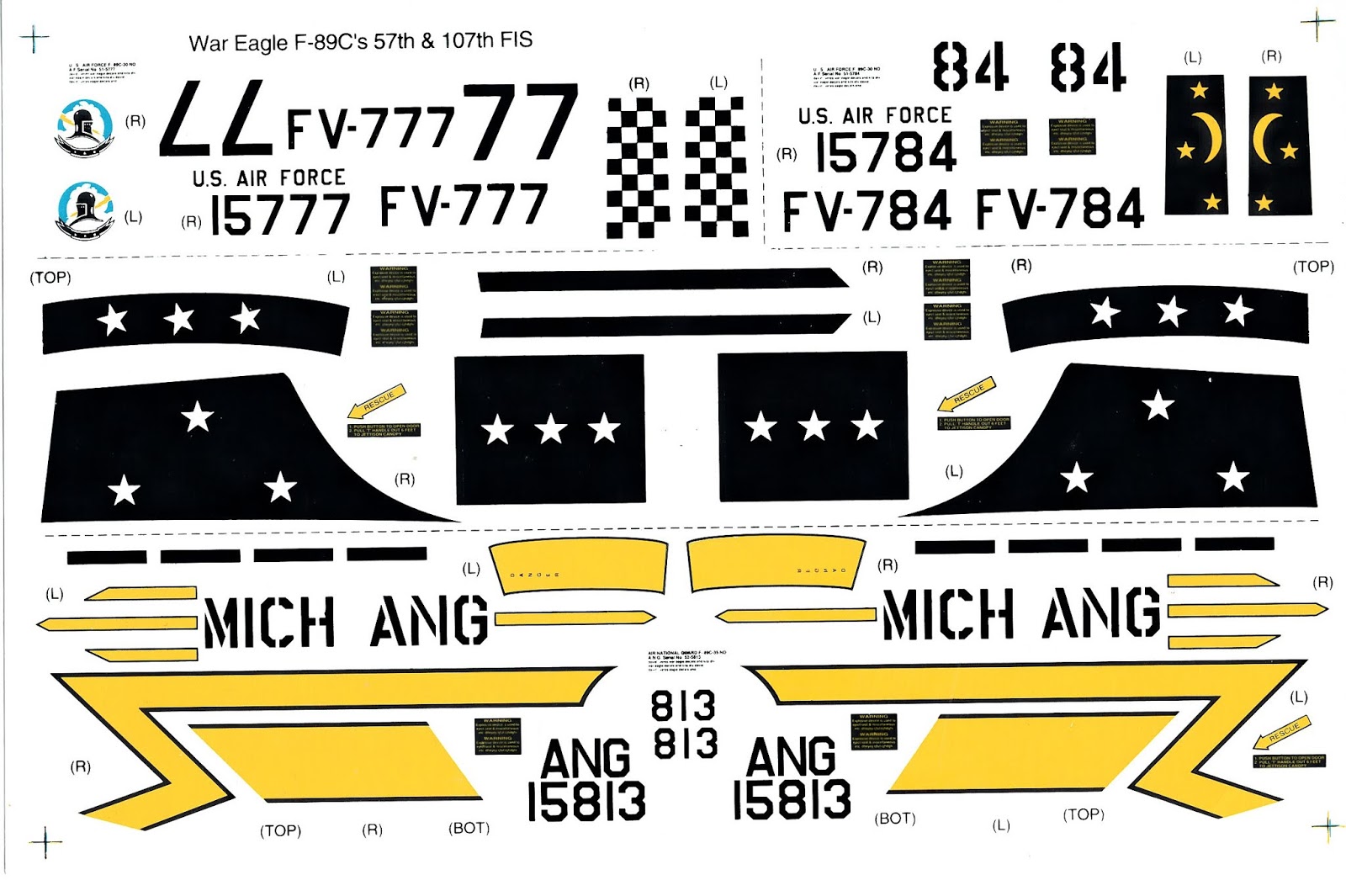 Oldsarges Aircraft Model blog: War Eagle 1/48 F-89C decals