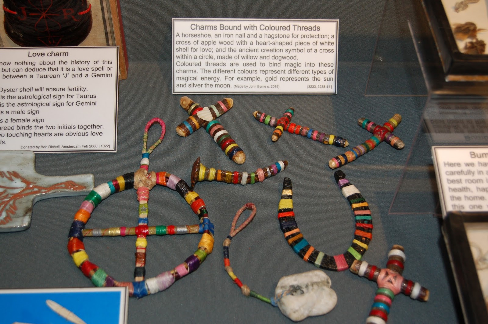Coloured thread folk magic donation - Museum of Witchcraft and Magic