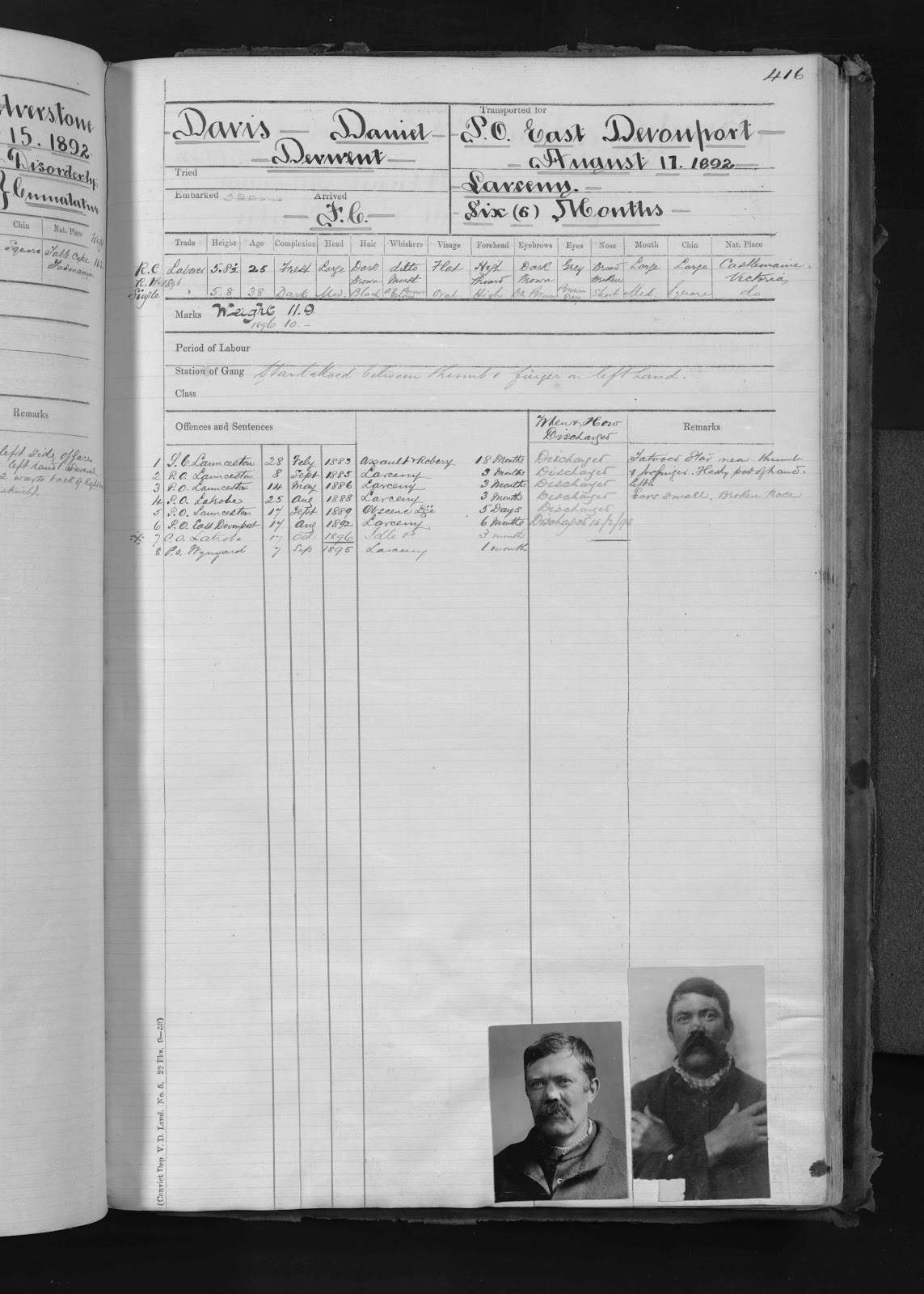 Thomas J. Nevin | Tasmanian Prisoner Photographs 1870s-1880s: Prisoner ...