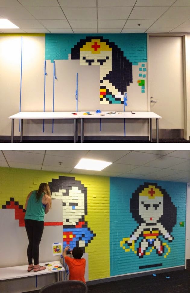 20 Gambar - Cara Ceriakan Dinding Ofis Dengan Sticky Notes - Ohsem meh!