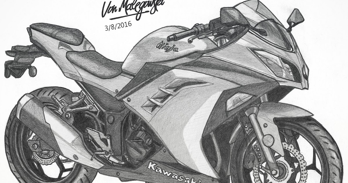 Kawasaki Ninja 300 Drawing ~ Von Malegowski