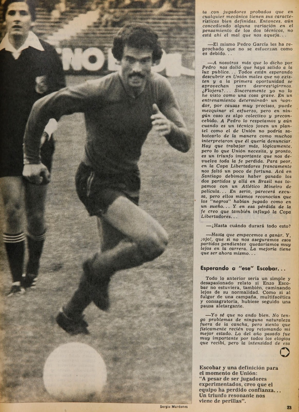 Partidos de la Roja: Enzo Escobar