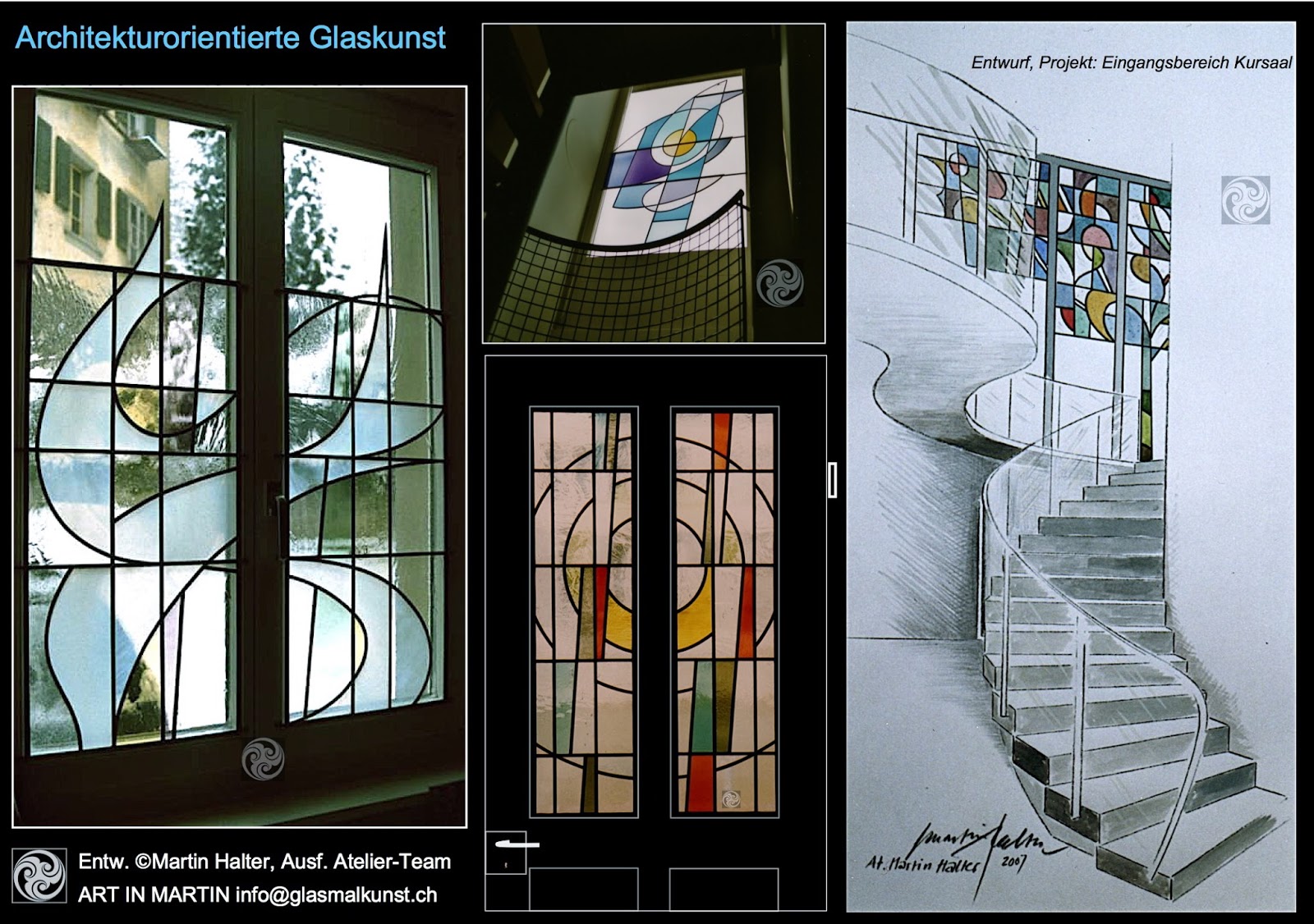Architektur: integrierte Farbfenster im Interieur - Glaskunst-ATELIER ...
