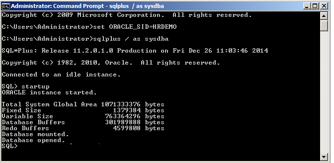 Hcm Simplified Connecting And Starting The Database Through Sqlplus Command Utility