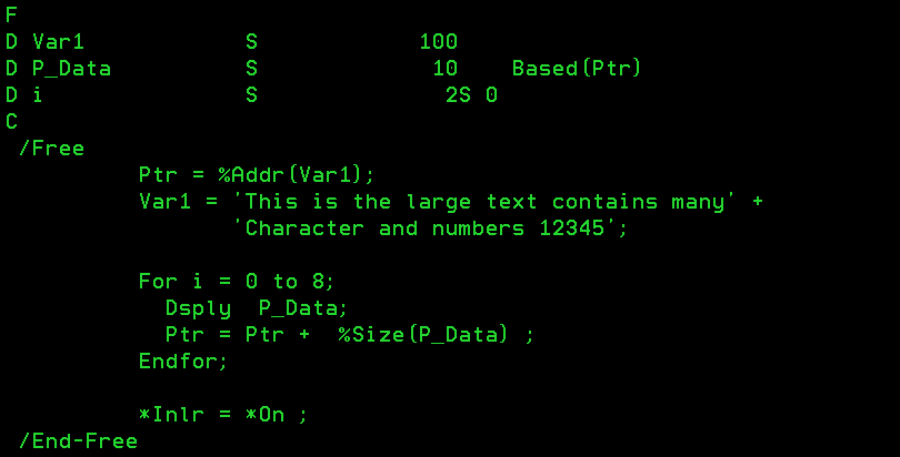 Random Thoughts!!!: Pointers in AS400 (IBM i)