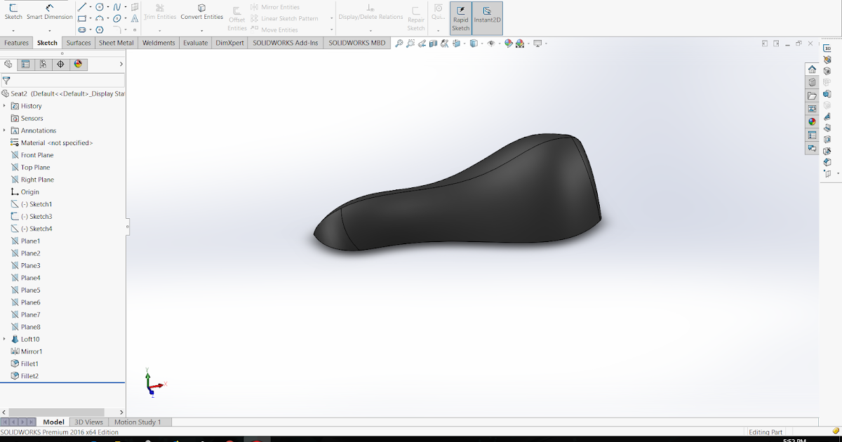 Bicycle Seat Cover - Solidworks CAD